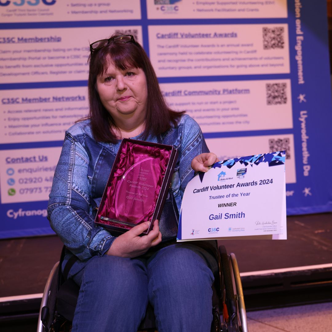 Cardiff Volunteer Awards 2024 - Trustee of the Year Winner: Gail Smith ...