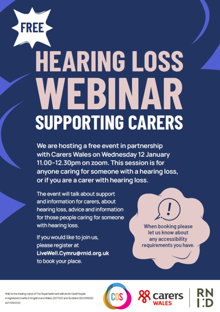 RNID and Carers Wales - Free Hearing Loss Webinar - Live Well with ...