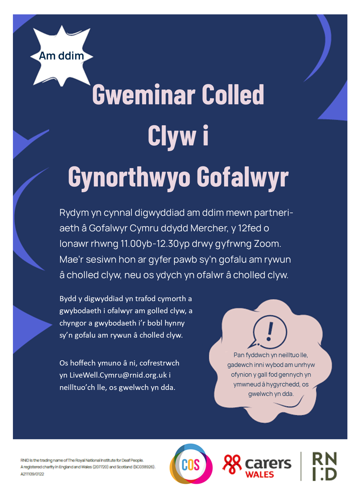 RNID and Carers Wales - Free Hearing Loss Webinar - Live Well with ...
